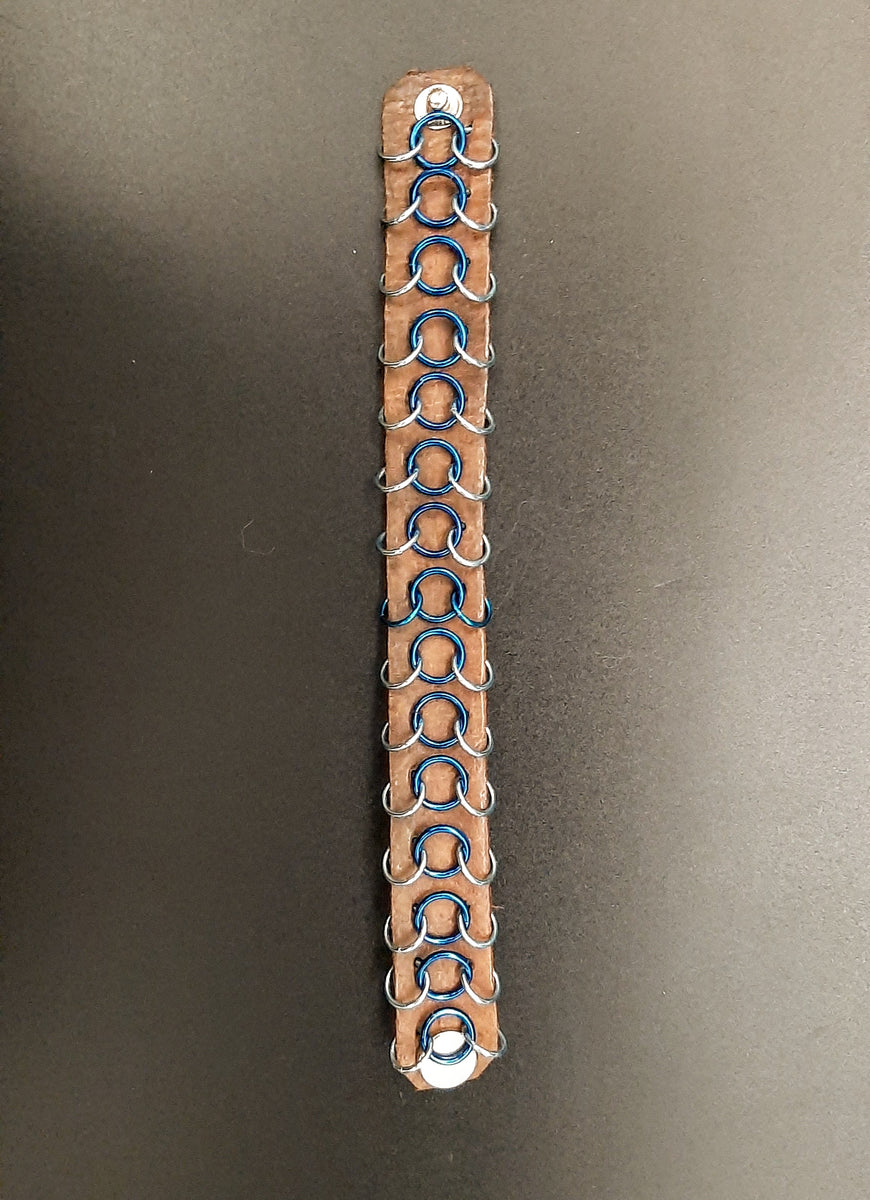 LEATHER AND CHAINMAIL BRACELET(7") – Beyond Jewelery